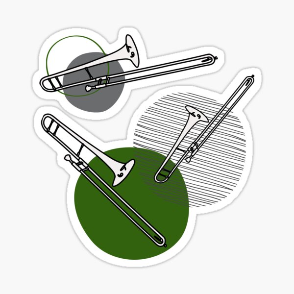 "Trombone and Dots" Sticker for Sale by LaPanim | Redbubble