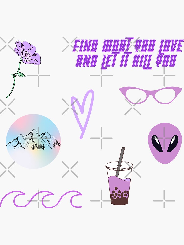 "Purple cute aesthetic " Sticker for Sale by Christeena- | Redbubble
