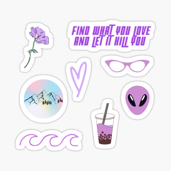 "Purple cute aesthetic " Sticker for Sale by Christeena- | Redbubble