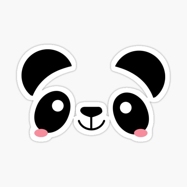 "Cute Panda Face" Sticker by Aiolin | Redbubble