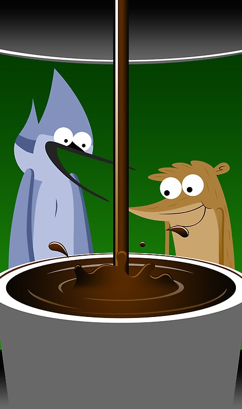 "Mordecai, Rigby, and Coffee" by coffeeholic | Redbubble