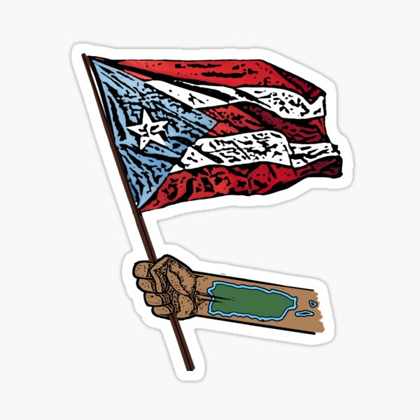 "Puerto Rico flag, map, fist" Sticker for Sale by liamaris | Redbubble