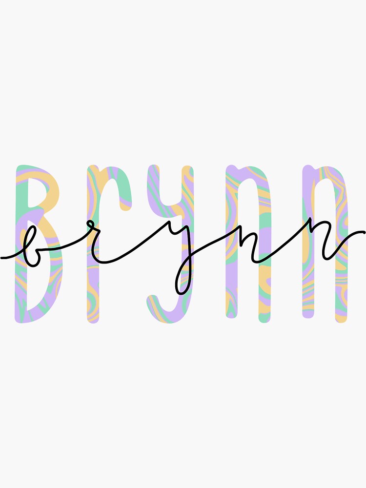 "Brynn Custom Name" Sticker for Sale by AmandazDesigns | Redbubble