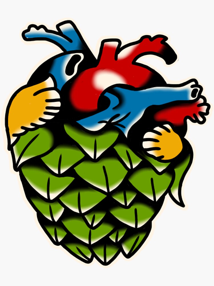 "hop heart traditional tattoo" Sticker for Sale by rafaelwolf | Redbubble
