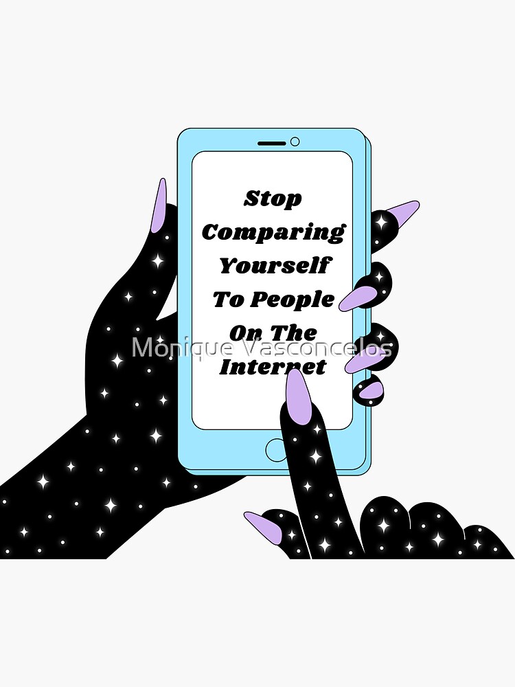 "Self Love - Stop Comparing Yourself - Space Hand" Sticker by Monique ...