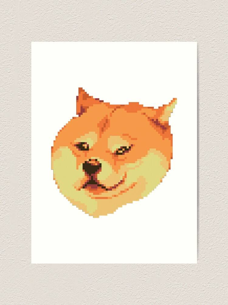 "Shiba Inu Doge Happy Chonker - Pixel Art" Art Print for Sale by ...
