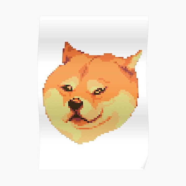 Póster «Shiba Inu Doge Happy Chonker - Pixel Art» de JuicySchinken ...