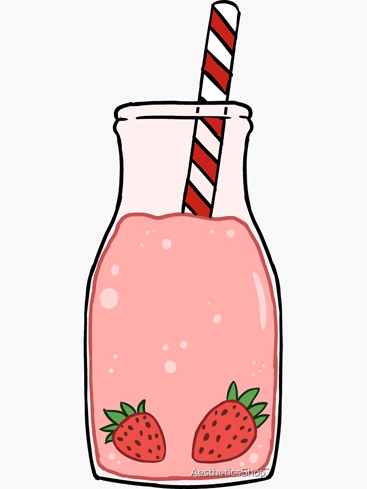 "Strawberry Mik" Sticker for Sale by AestheticsShop7 | Redbubble
