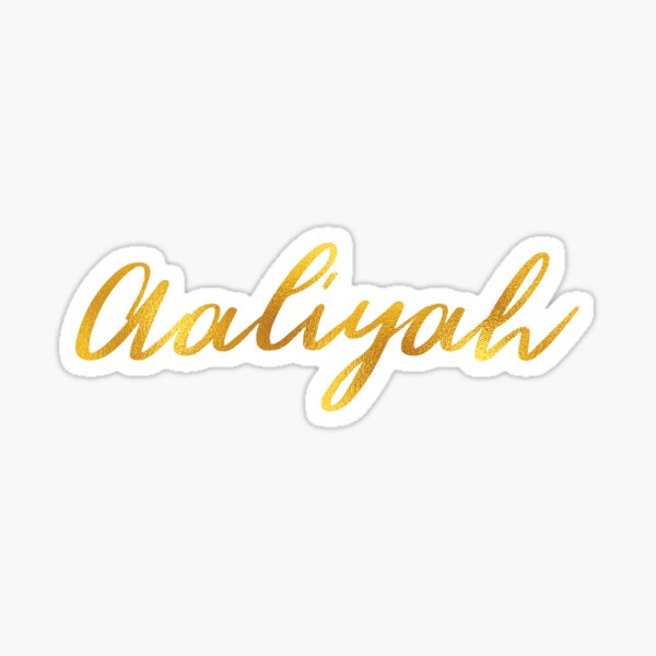 "Aaliyah Name Hand Lettering in Gold Letters" Sticker for Sale by ...