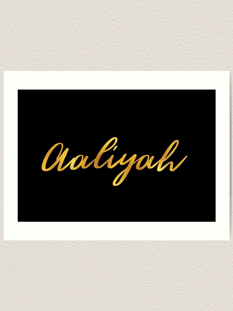 "Aaliyah Name Hand Lettering in Gold Letters" Art Print for Sale by ...
