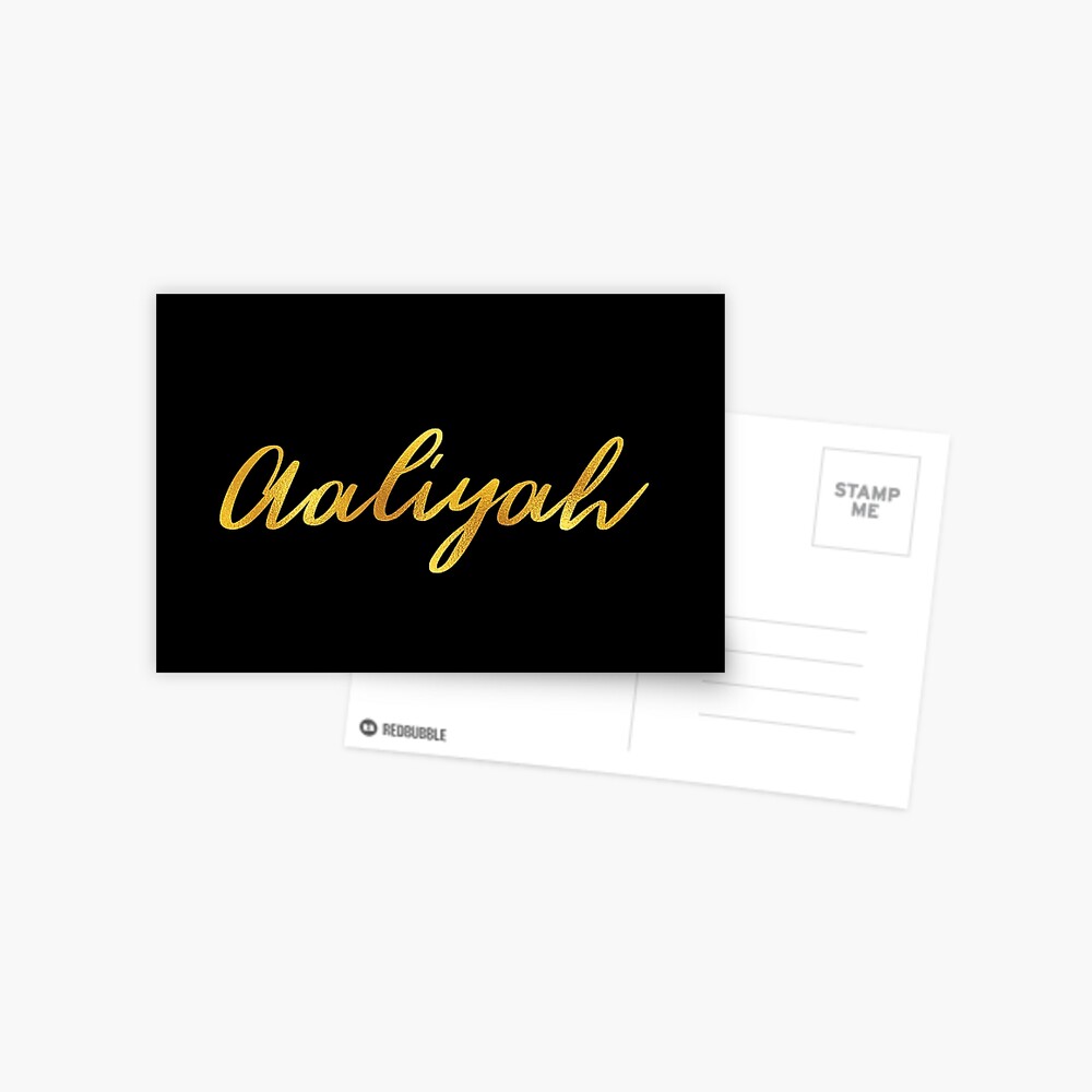 "Aaliyah Name Hand Lettering in Gold Letters" Postcard for Sale by ...