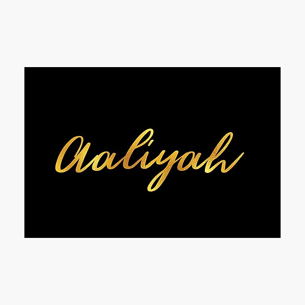 "Aaliyah Name Hand Lettering in Gold Letters" Photographic Print by ...