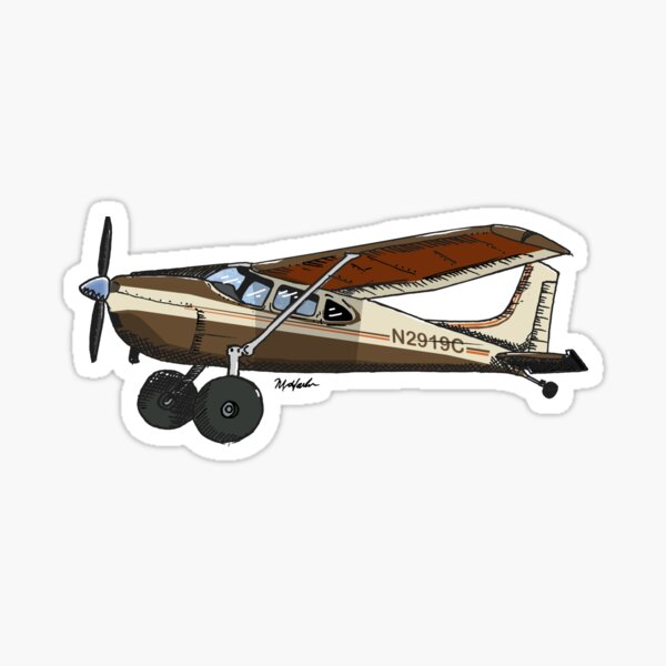 "Cessna Bush Plane 180" Sticker for Sale by Statepallets | Redbubble