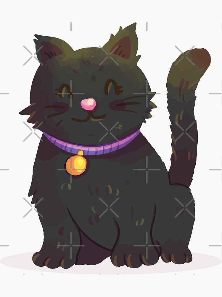 "Adorable Happy Black Cat" Sticker for Sale by MariamBj | Redbubble