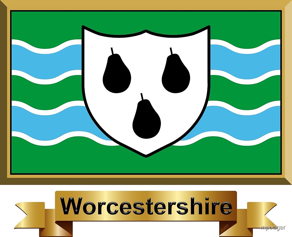 "Worcestershire Flag Gifts, Masks, Stickers and Products (N)" by ...