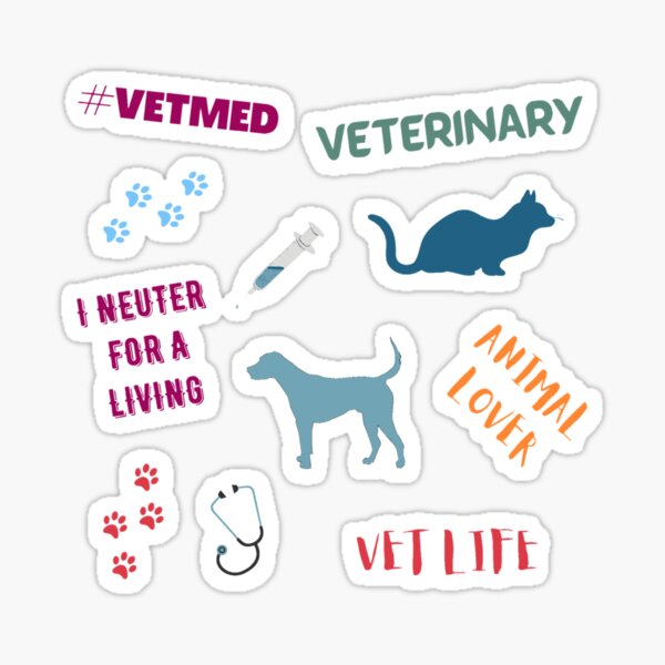 "Vet med pattern design- Veterinary sticker pack" Sticker for Sale by ...