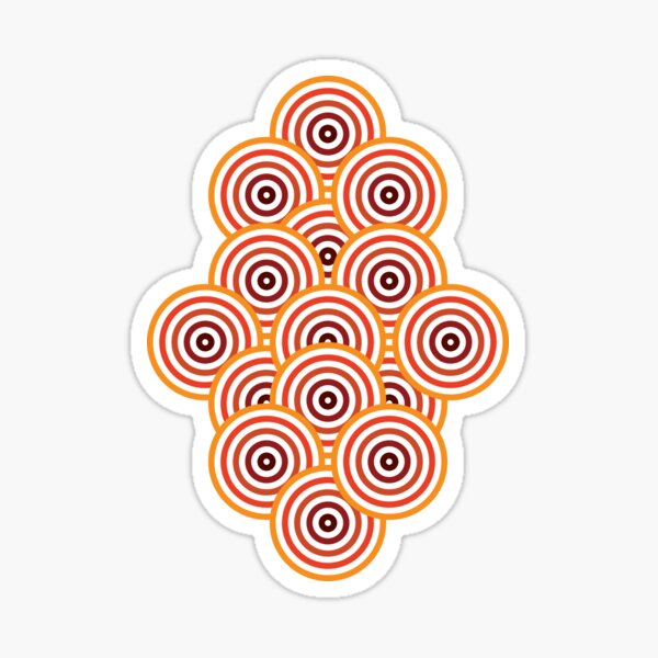 "Concentric Circles Pattern – Orange & Red" Sticker for Sale by ...