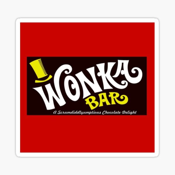 "willy Wonka chocolate bar" Sticker for Sale by yeetabigail | Redbubble