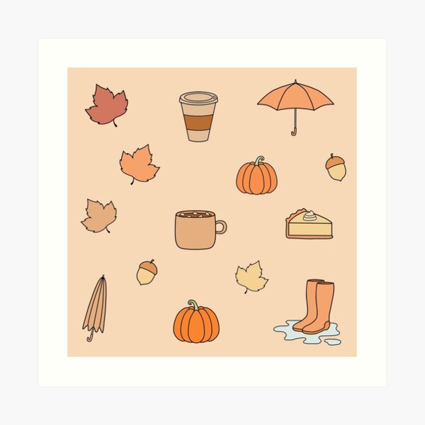 "Pack of cute fall doodles" Art Print for Sale by Pastel-PaletteD ...