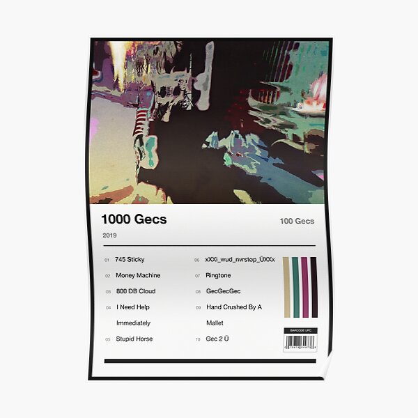 "1000 Gecs Tracklist" Poster by FANTANAMOBAY | Redbubble