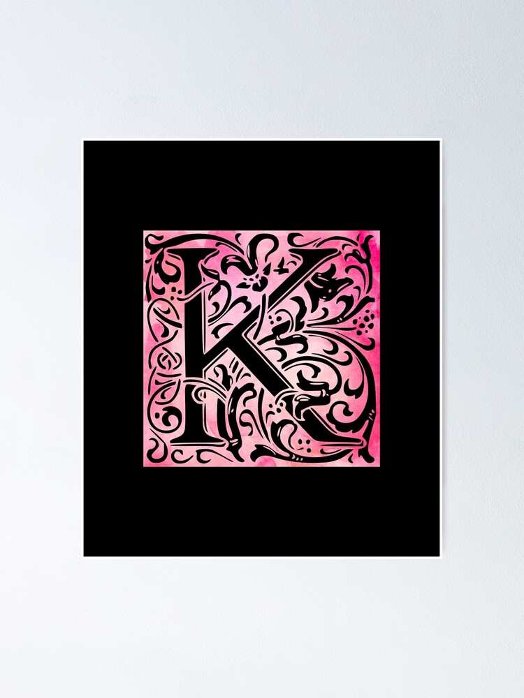 "The Letter K Pink Watercolor" Poster by yacine12353 | Redbubble