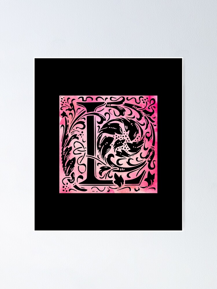"The Letter L Pink Watercolor" Poster by yacine12353 | Redbubble