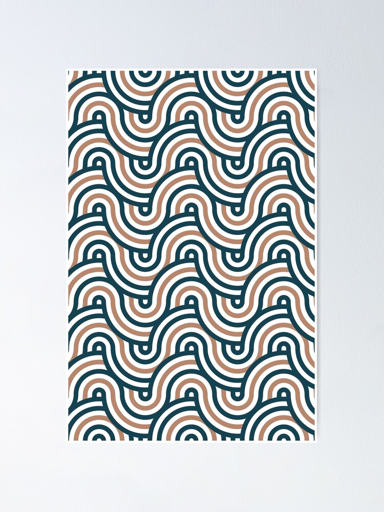 "Horizontal Waves Pattern – Retro 70s" Poster for Sale by RoguePatterns ...