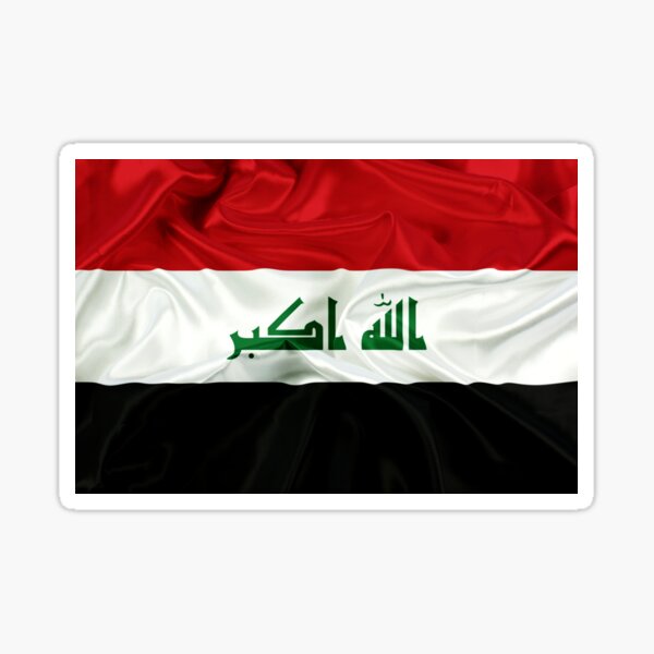 "Iraq Flag realistic" Sticker by Mo5tar | Redbubble