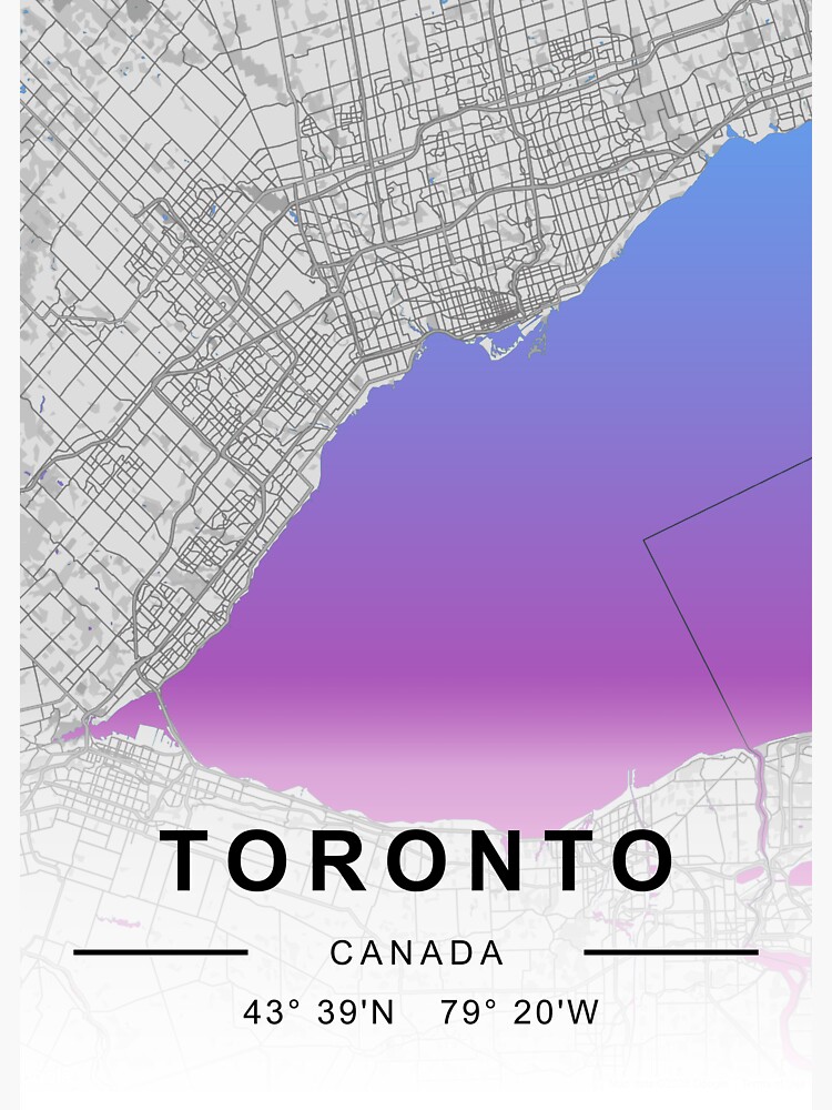 "TORONTO CİTY ROAD MAP POSTER" Sticker for Sale by rashadat | Redbubble