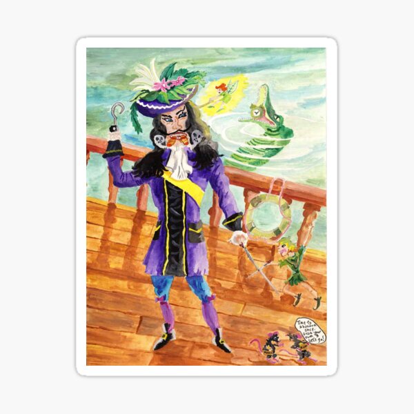 "Peter Pan And Captain Hook" Sticker for Sale by pinkyjainpan | Redbubble