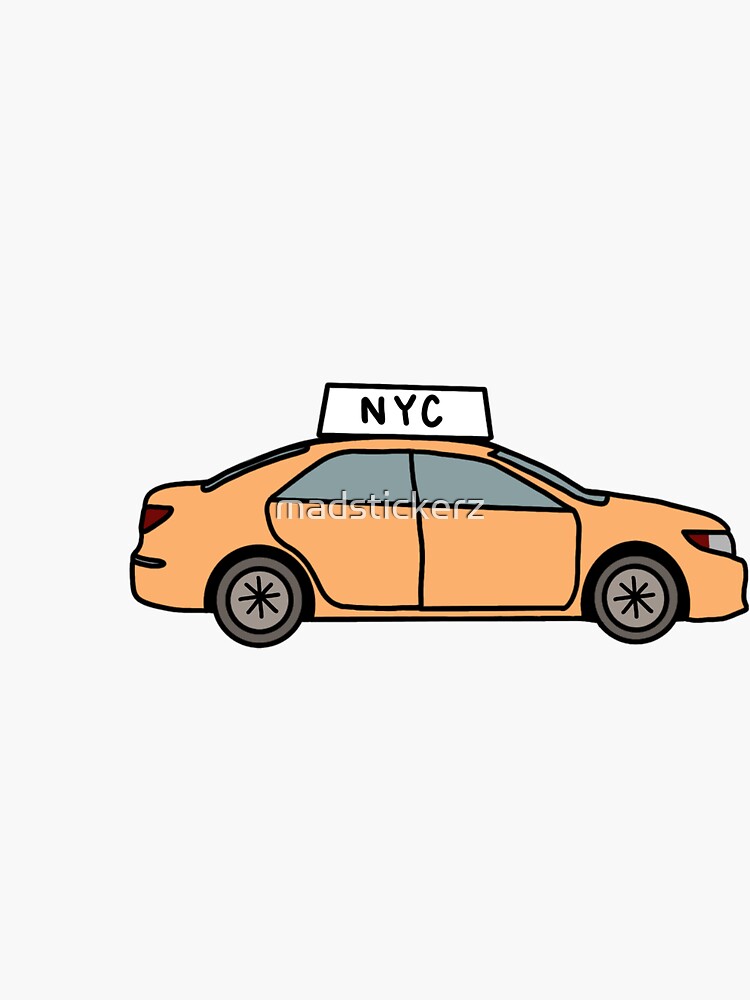 "Yellow NYC Taxi Cab" Sticker for Sale by madstickerz | Redbubble