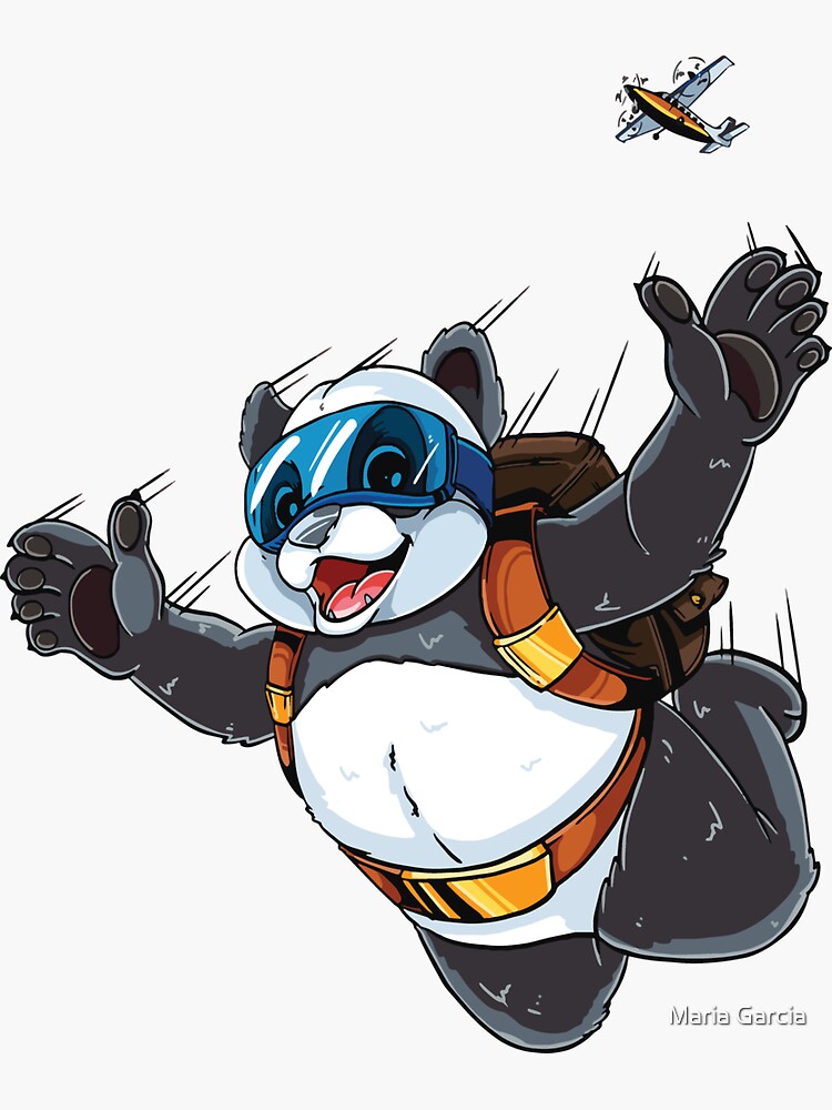 "Skydiving Life - Endangered Panda Bear" Sticker by CreativeFit | Redbubble