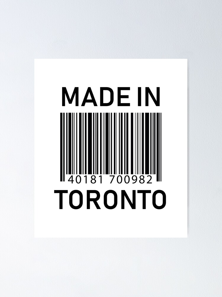 "Made in Toronto Barcode Design on White" Poster for Sale by ArqDezines ...