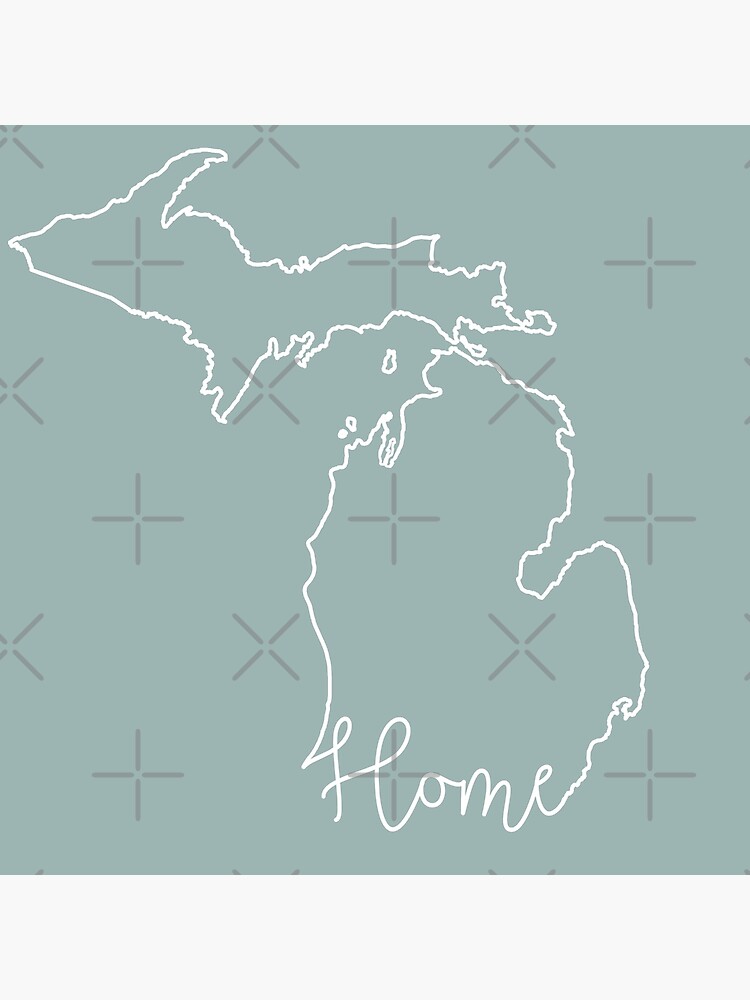 "Michigan Cursive Home State Outline" Poster for Sale by ...