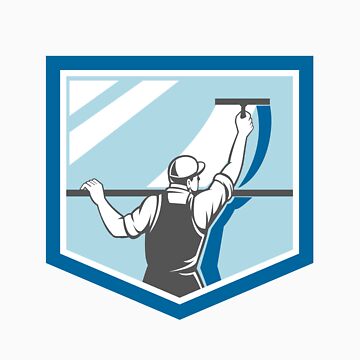"Window Cleaner Washer Worker Shield Retro" Sticker for Sale by ...