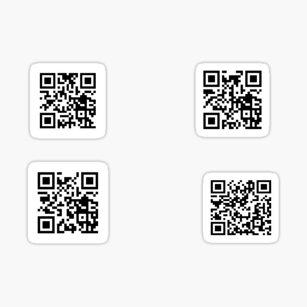 "meme qr codes (see description) " Sticker by pizzarolls0607 | Redbubble