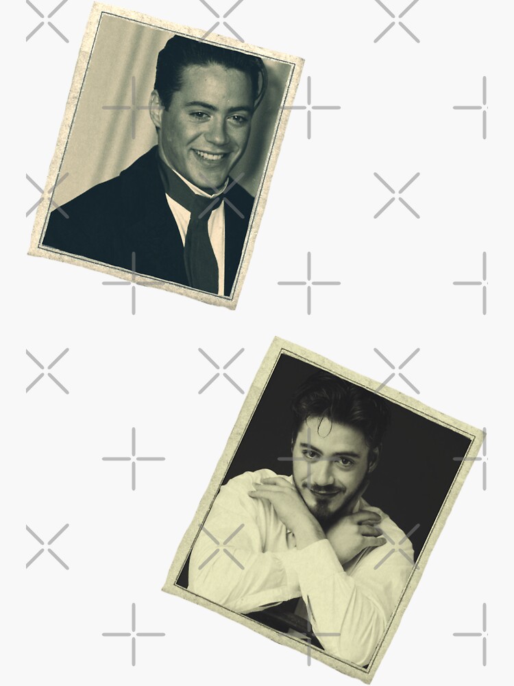 "Young RDJ Stamp Stickers" Sticker by kittenboys2 | Redbubble