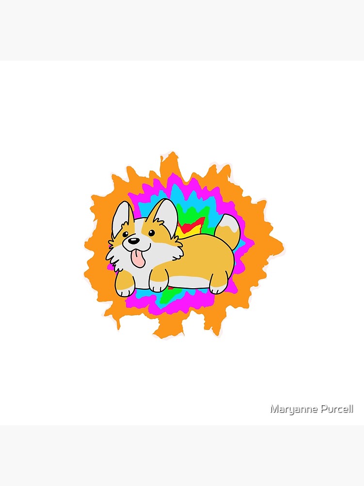 "tie dye corgi" Poster for Sale by MPurcellArt | Redbubble