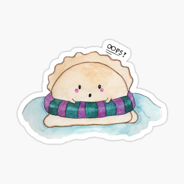 "Cute fatty swimming summer dumpling polish pierogi" Sticker for Sale ...