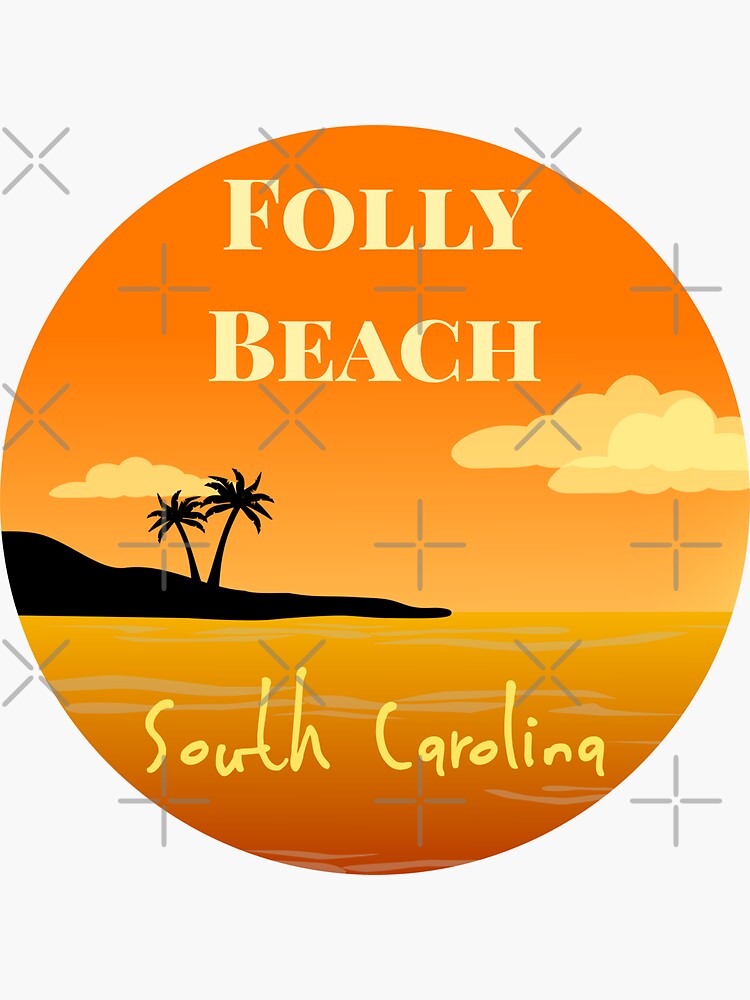 "Folly Beach, South Carolina" Sticker for Sale by InvestingRoad | Redbubble
