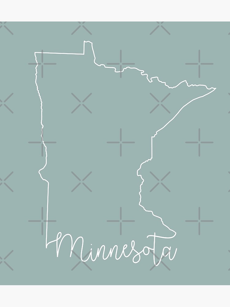 "Minnesota Cursive State Outline" Poster for Sale by GreatLakesLocal ...