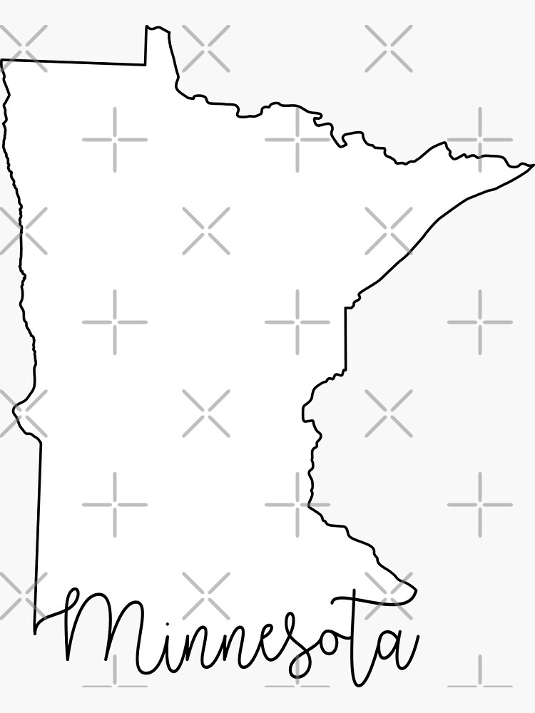 "Minnesota Cursive State Outline" Sticker for Sale by GreatLakesLocal ...