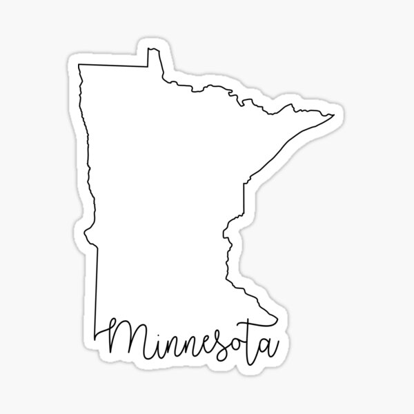 "Minnesota Cursive State Outline" Sticker for Sale by GreatLakesLocal ...