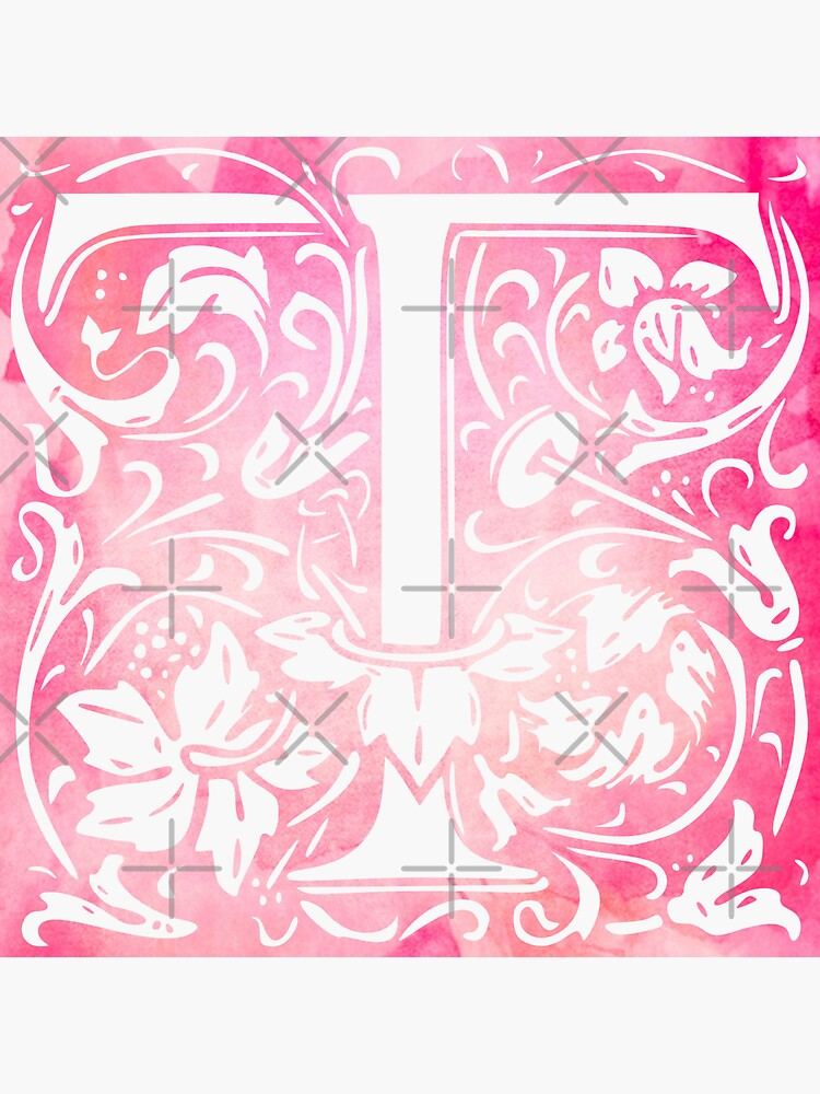 "The Letter T Pink Watercolor" Sticker for Sale by yacine12353 | Redbubble