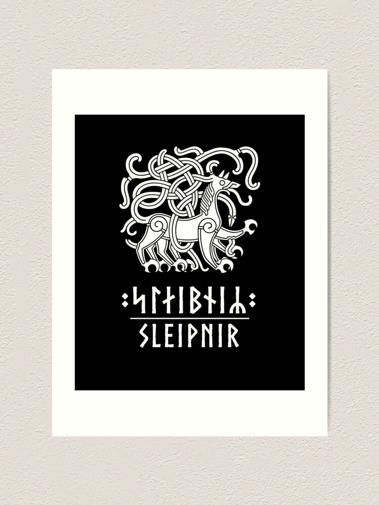 "Viking Runic Sleipnir" Art Print by Helgi-chris | Redbubble
