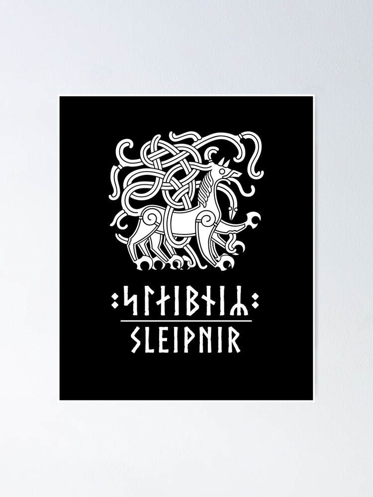 "Viking Runic Sleipnir" Poster for Sale by Helgi-chris | Redbubble