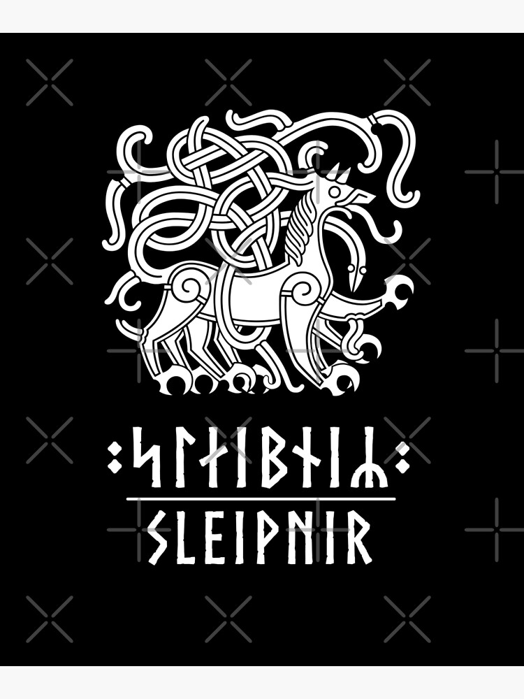 "Viking Runic Sleipnir" Aufgezogener Druck von Helgi-chris | Redbubble