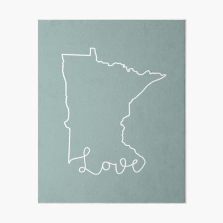 "Minnesota Cursive Love Home State Outline" Art Board Print by ...