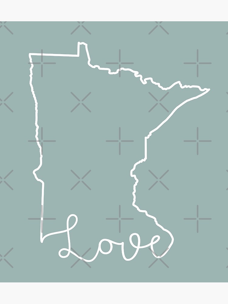"Minnesota Cursive Love Home State Outline" Art Print for Sale by ...