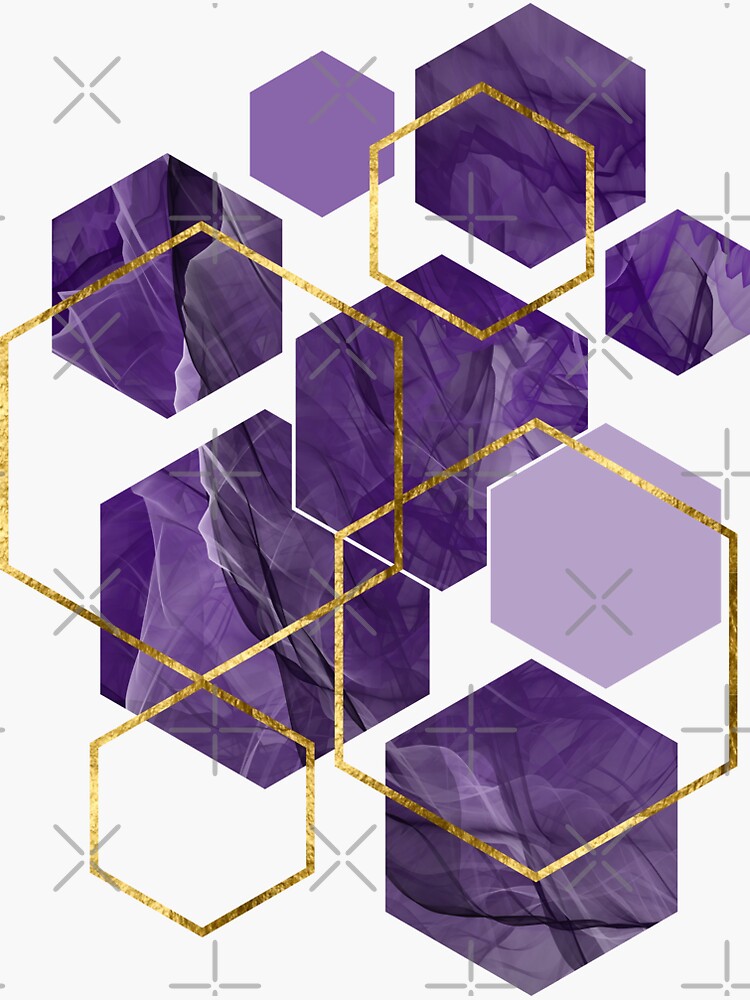 "Purple Hexagonal Modern" Sticker by Shapes-Mania | Redbubble